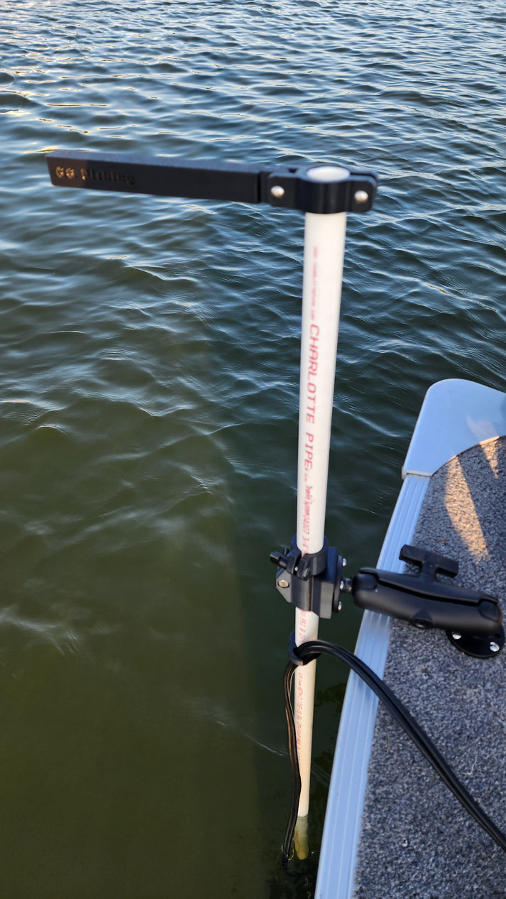 Pole Mount Kit for 3/4" PVC and RAM mount 4-hole AMPS pattern C or D s ...